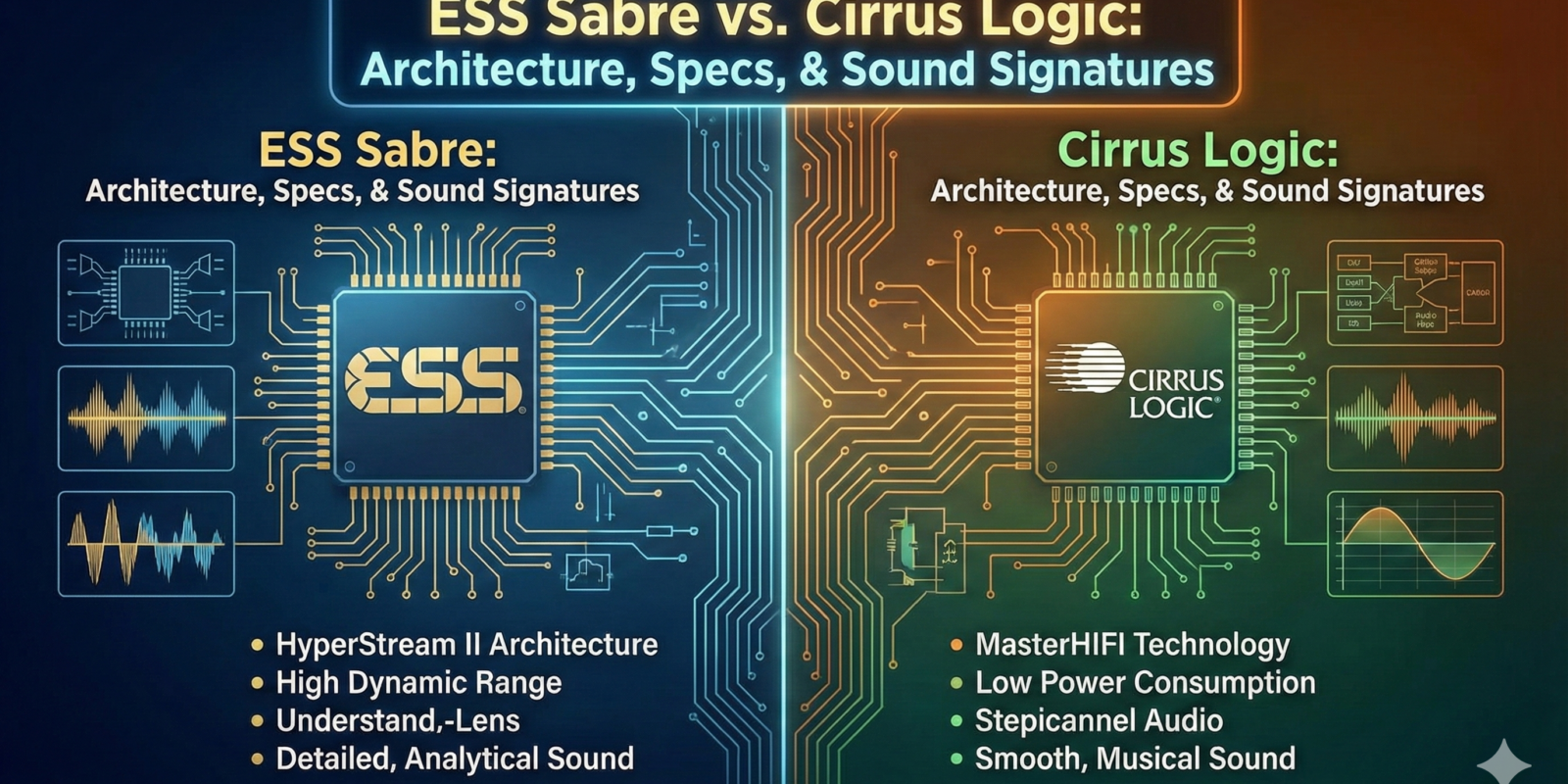 ESS Sabre vs. Cirrus Logic: Architecture, Specs, & Sound Signatures